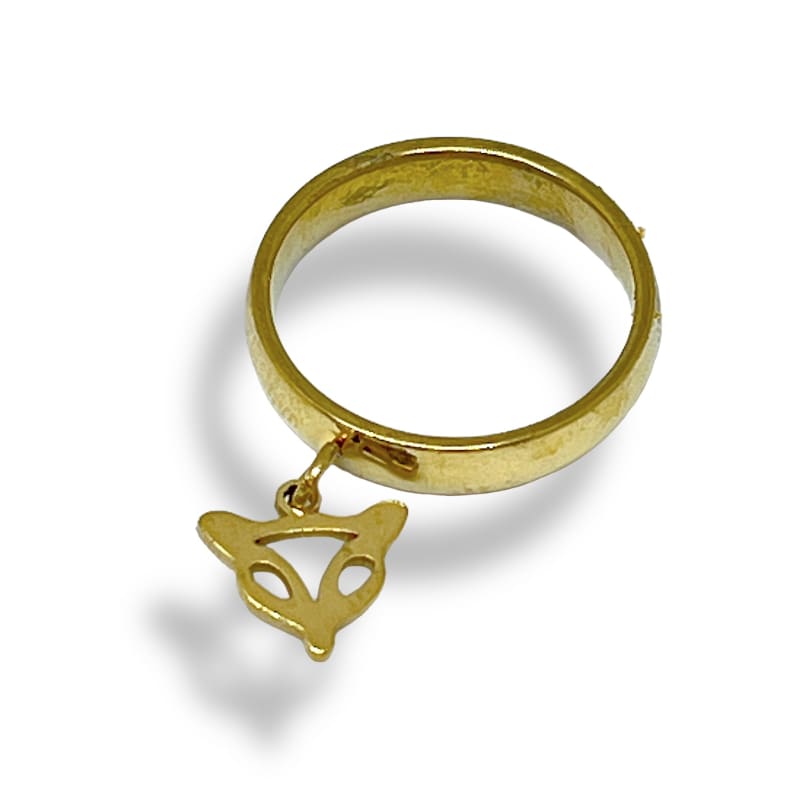 Stainless steel gold tone fox ring – Raf Rossi Gold Plated