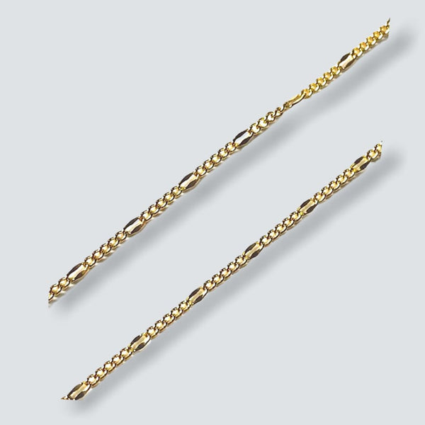 Figaro curb 2mm 18k gold plated chain – Raf Rossi Gold Plated